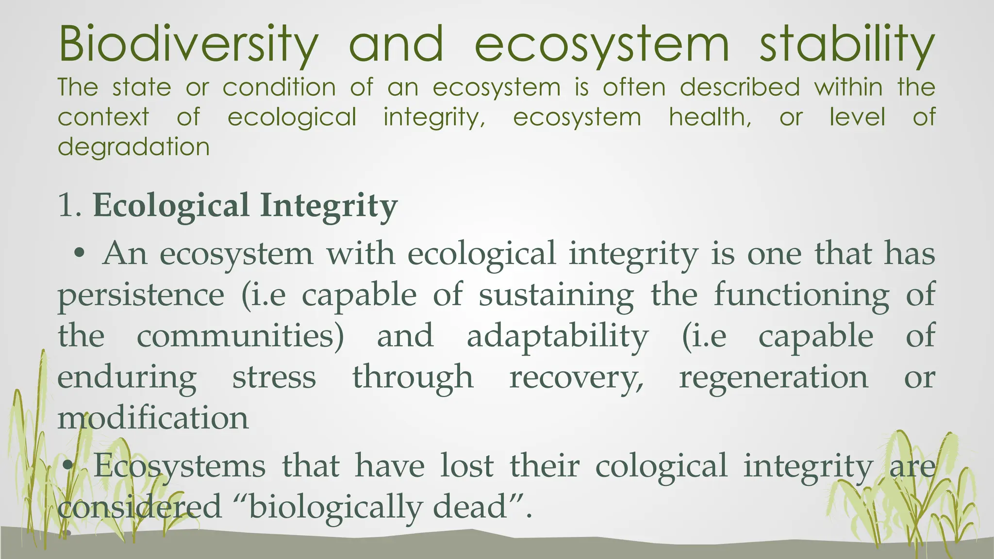 BIODIVERSITY, ECOSYSTEM STABILITY, ENDANGERED SPECIES ACTS.pptx