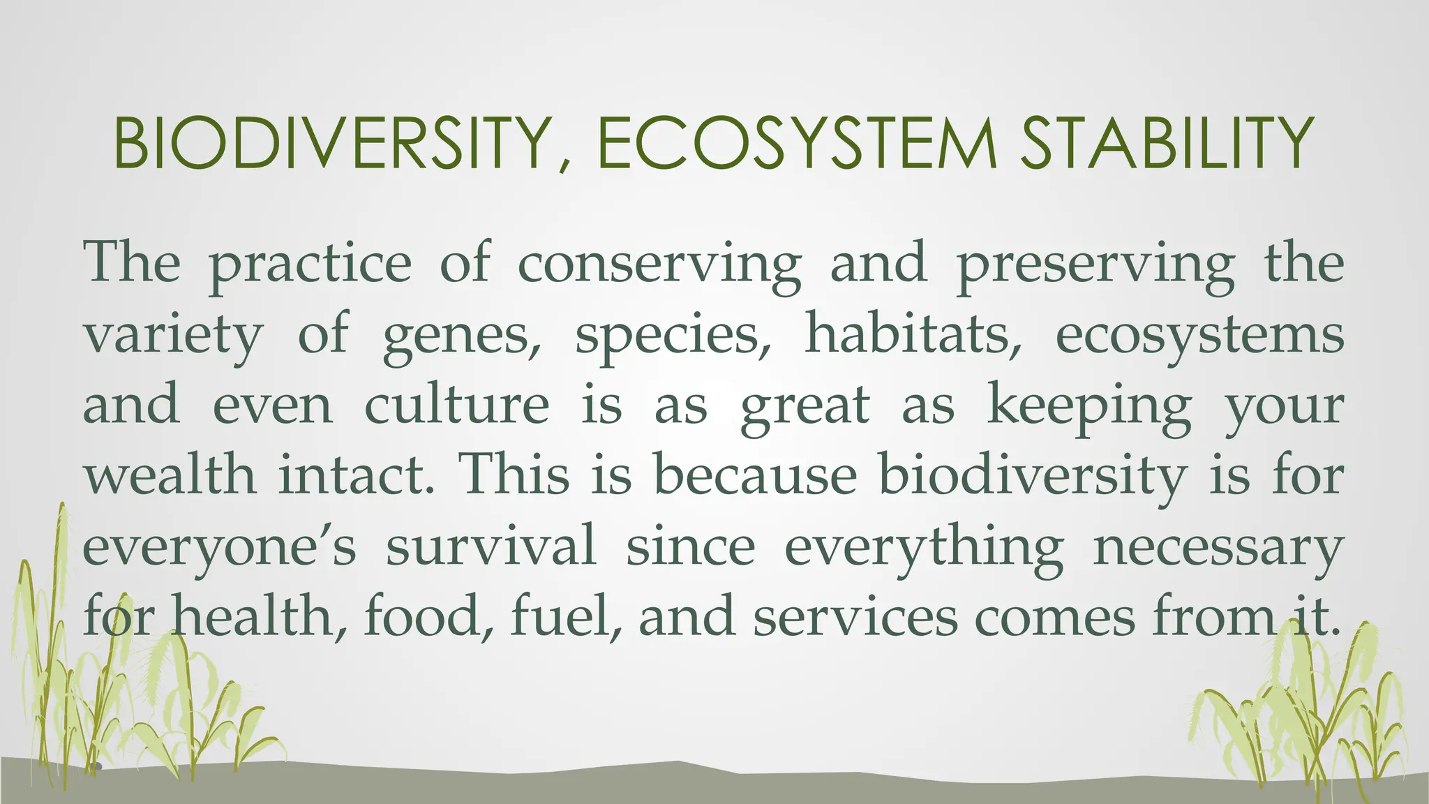 BIODIVERSITY, ECOSYSTEM STABILITY, ENDANGERED SPECIES ACTS.pptx