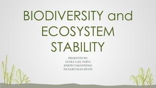 BIODIVERSITY, ECOSYSTEM STABILITY, ENDANGERED SPECIES ACTS.pptx