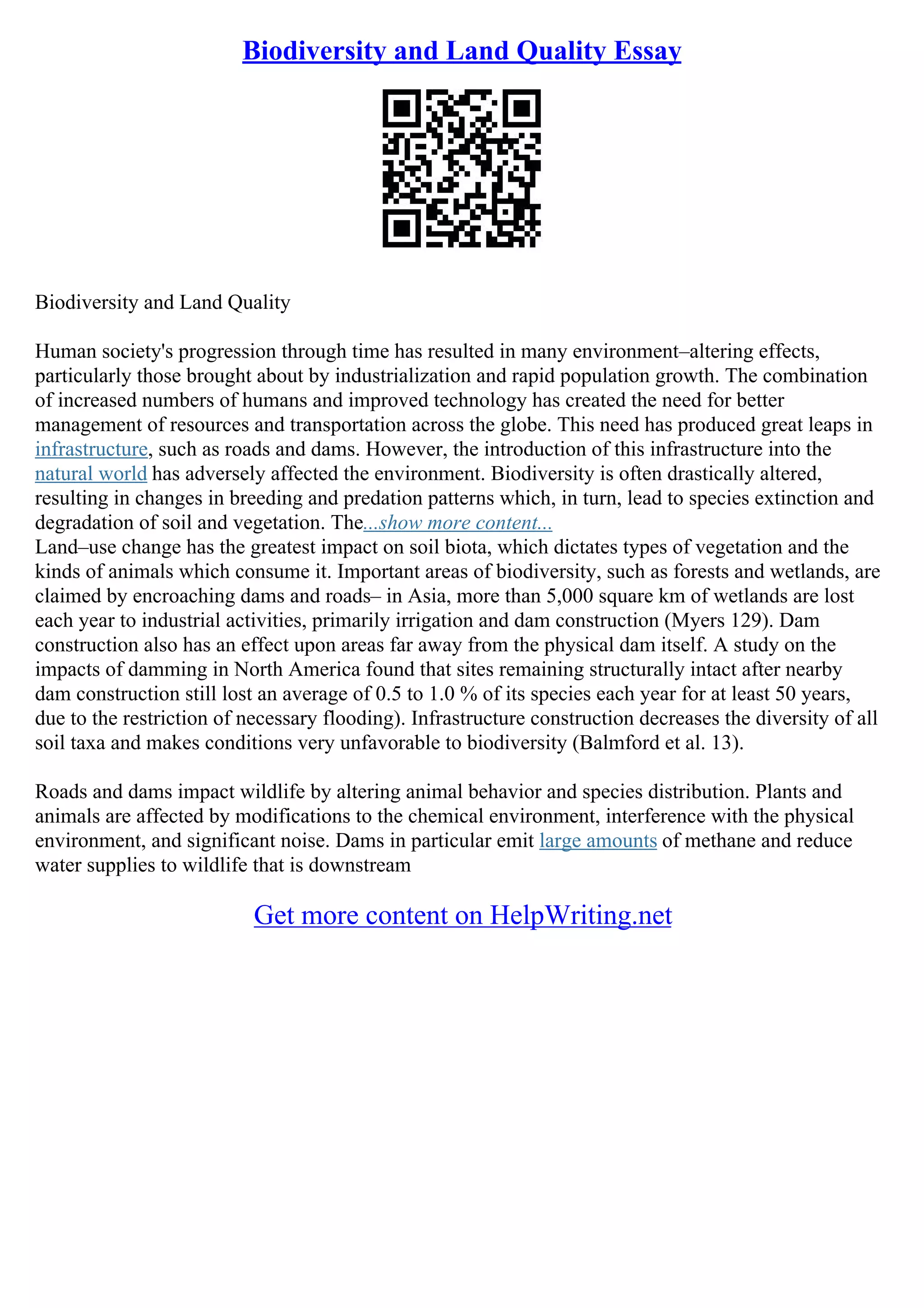 Biodiversity Essay Writing | PDF