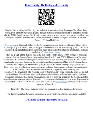 Biodiversity Essay Writing | PDF