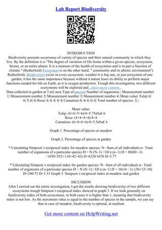 Biodiversity Essay Writing | PDF