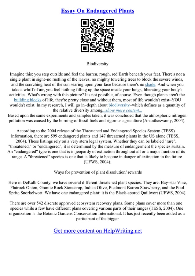 Biodiversity Essay Writing | PDF