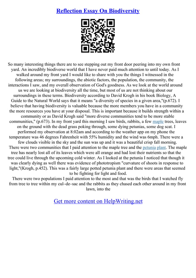 Biodiversity Essay Writing | PDF