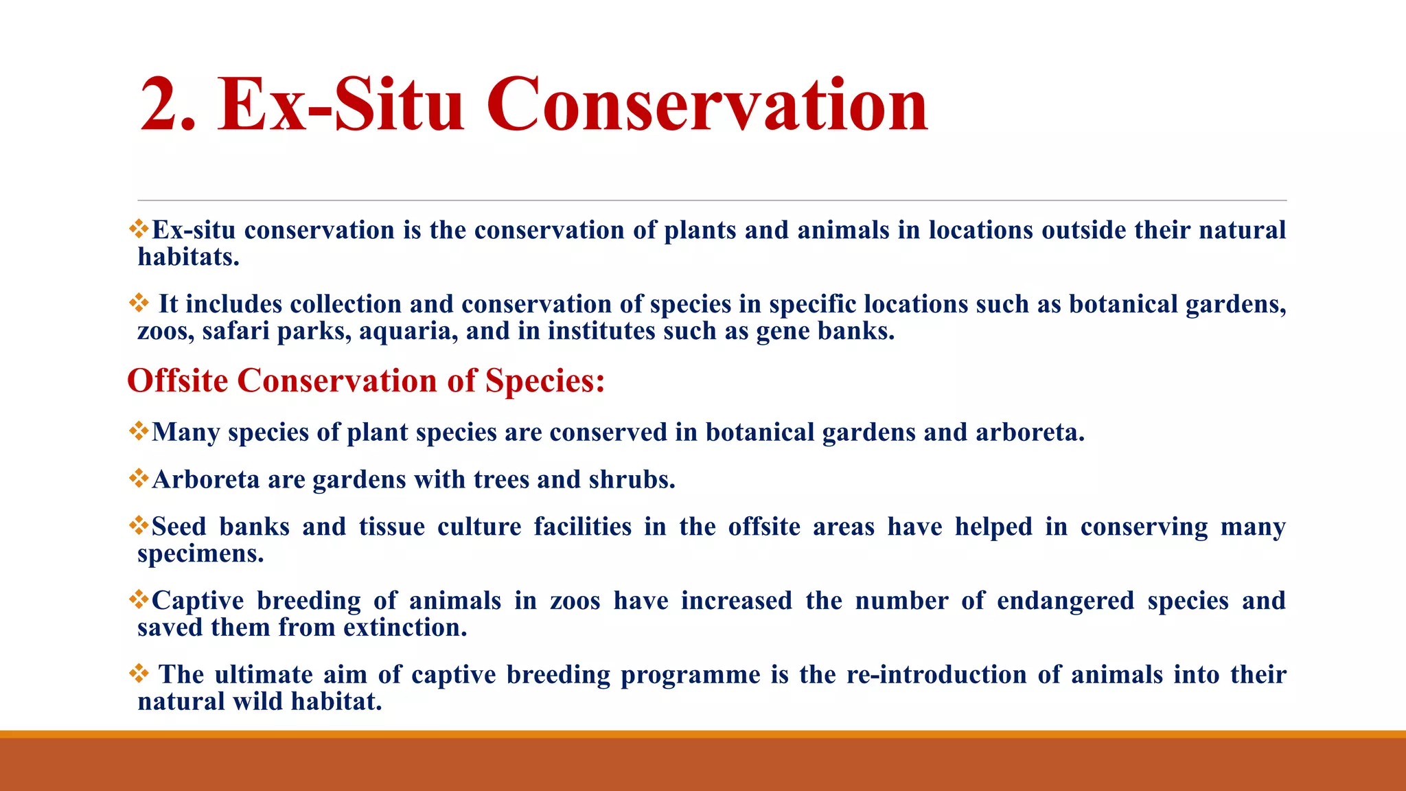 Biodiversity -edex situ and in situ conservation | PPTX