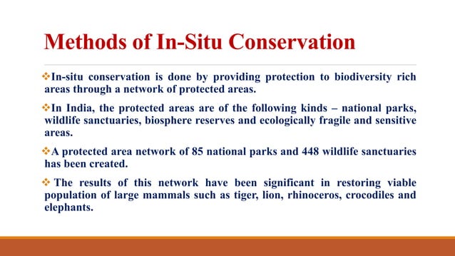 Biodiversity -edex situ and in situ conservation | PPTX | Zoos ...