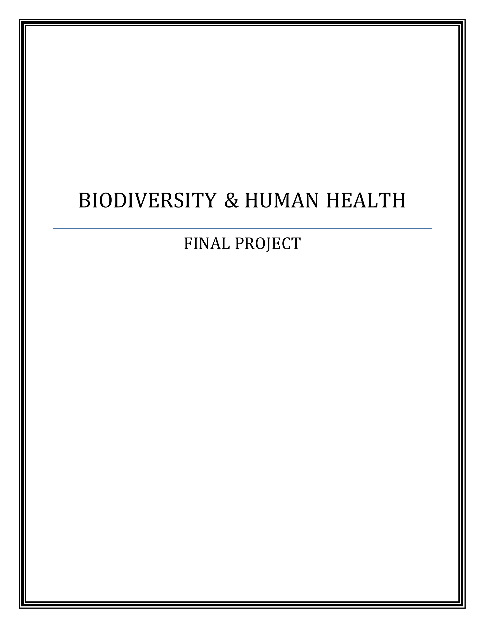 Biodiversity and human health | DOCX | Environmental Services Industry ...