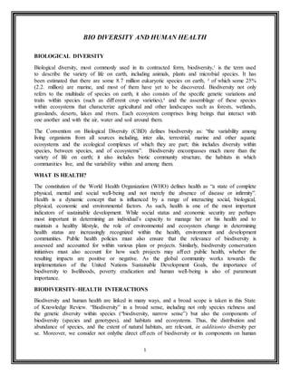 Biodiversity and human health | DOCX
