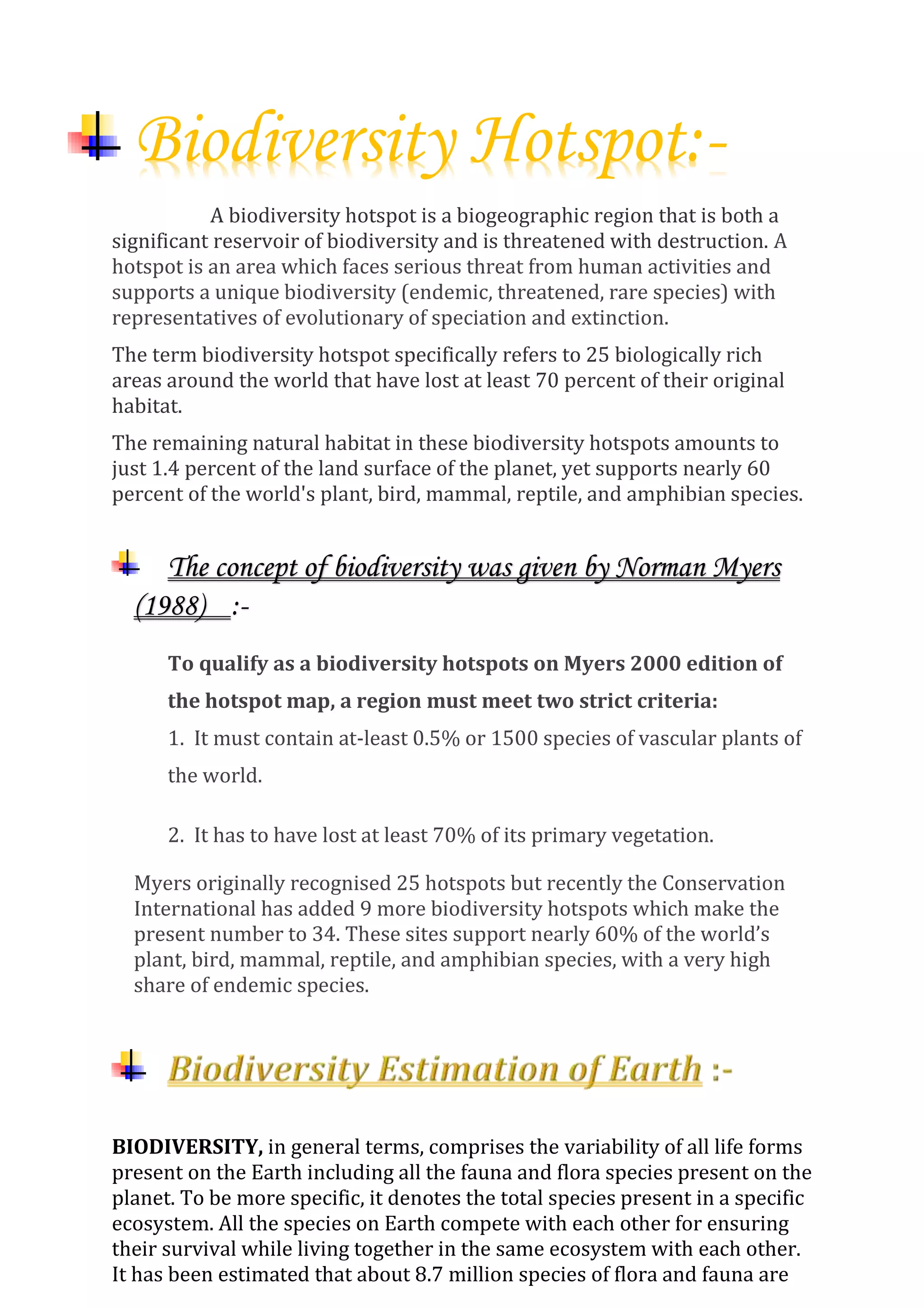 Biodiversity hotspot | PDF