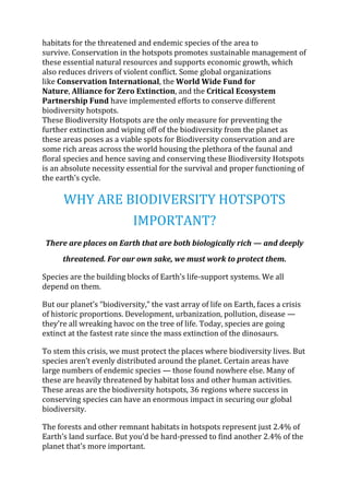 Biodiversity hotspot | PDF