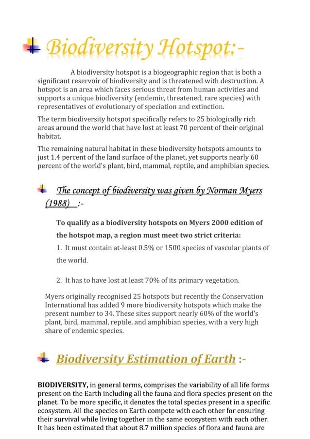 Biodiversity hotspot | PDF