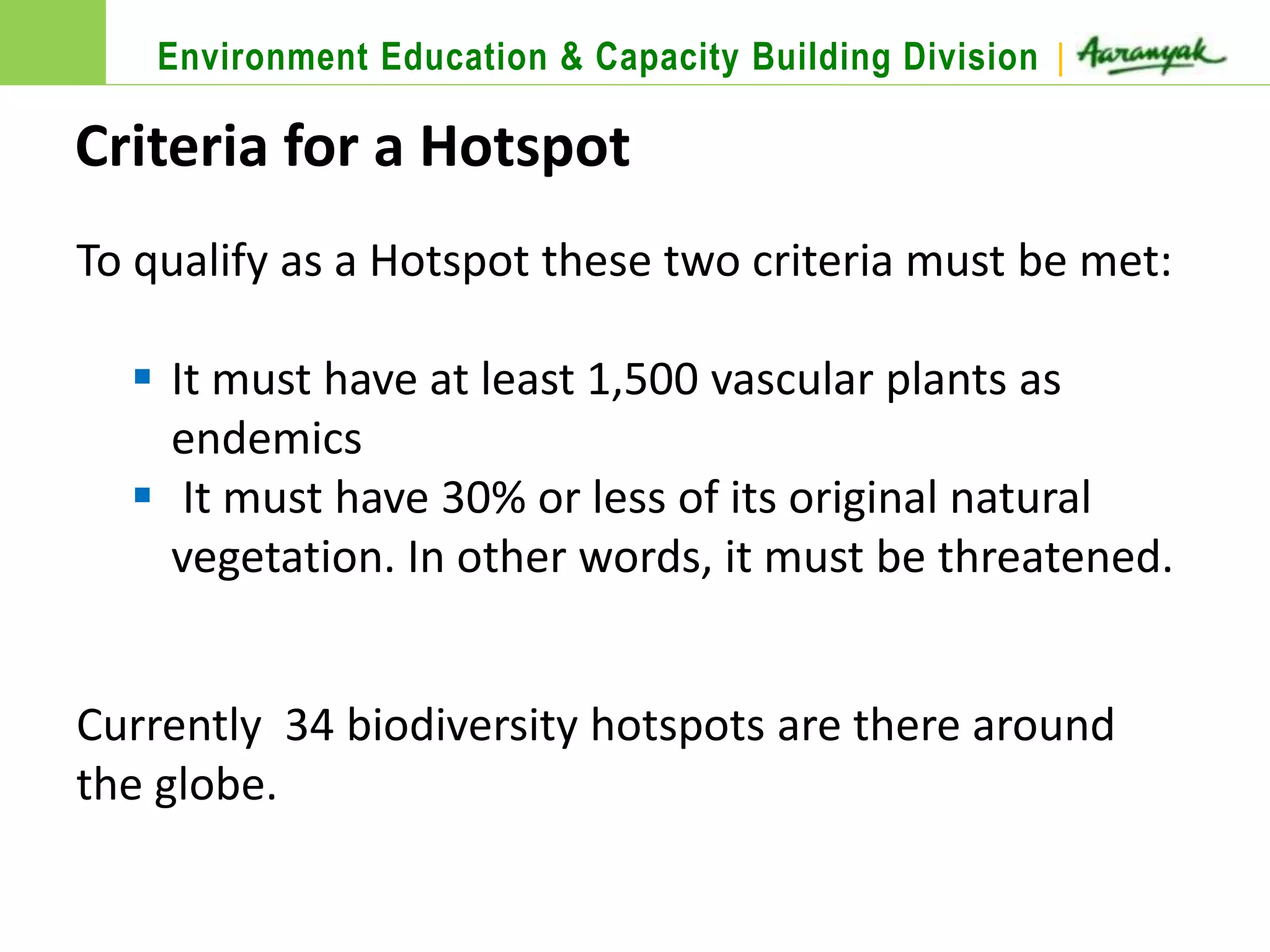 Biodiversity hotspot | PPTX