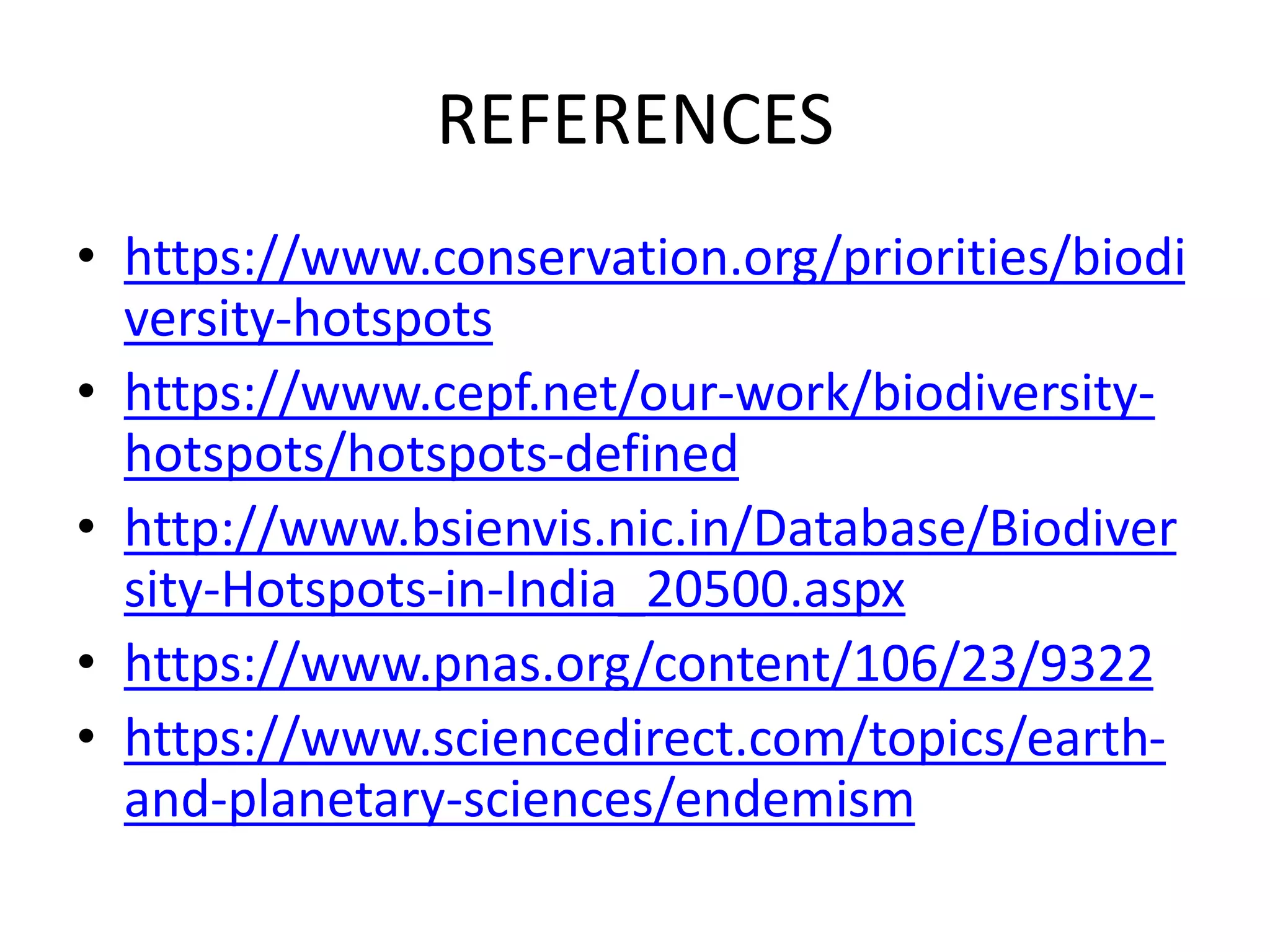 Biodiversity Hotspots | PPTX
