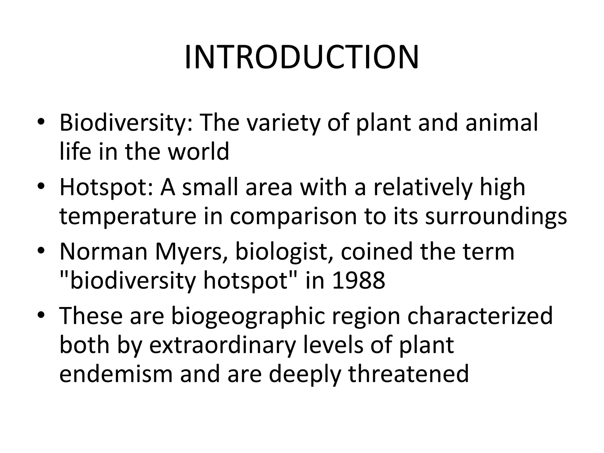 Biodiversity Hotspots | PPTX