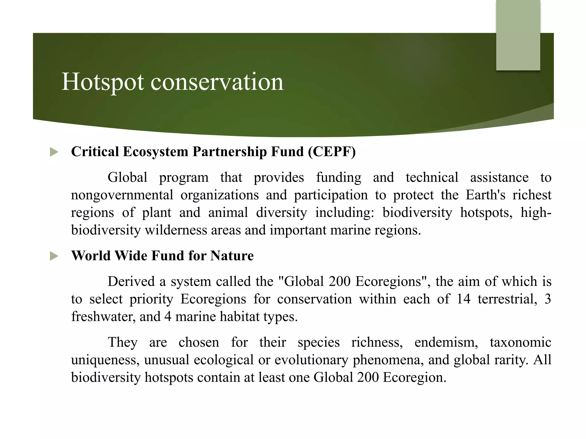 Biodiversity hotspots around the world and in india | PPTX