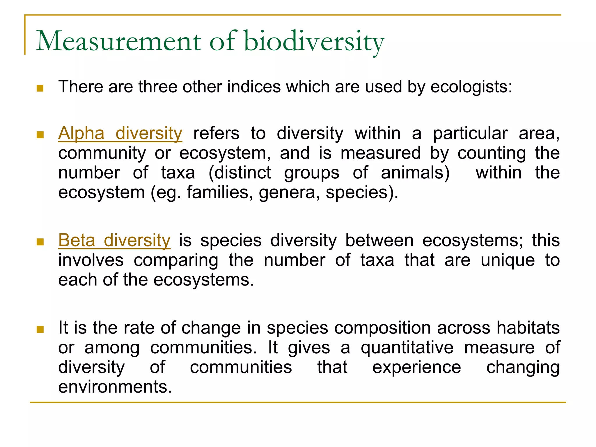 Introduction to biodiversity, Types of biodiversity | PPT