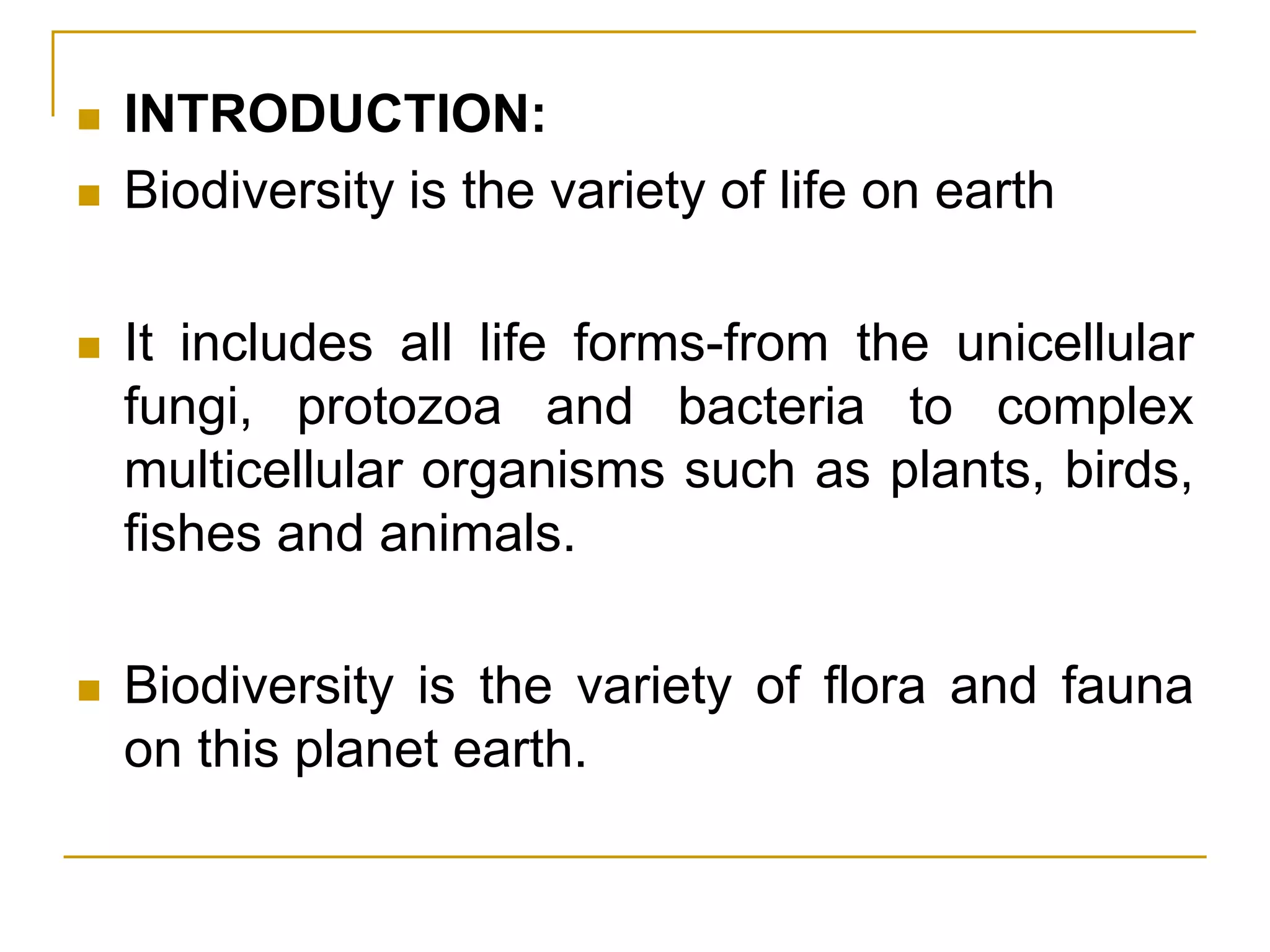 Introduction to biodiversity, Types of biodiversity | PPT