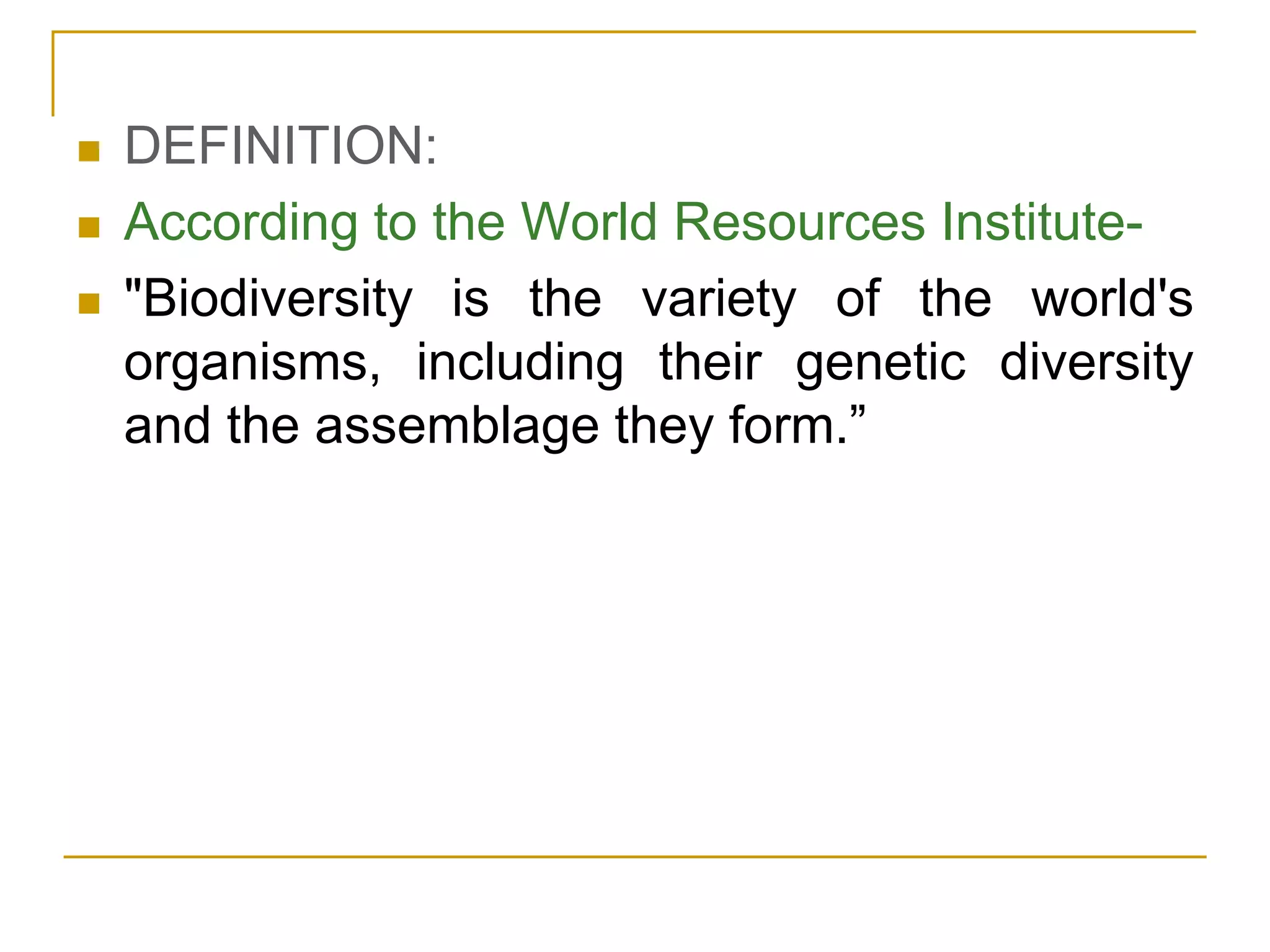 Introduction to biodiversity, Types of biodiversity | PPT