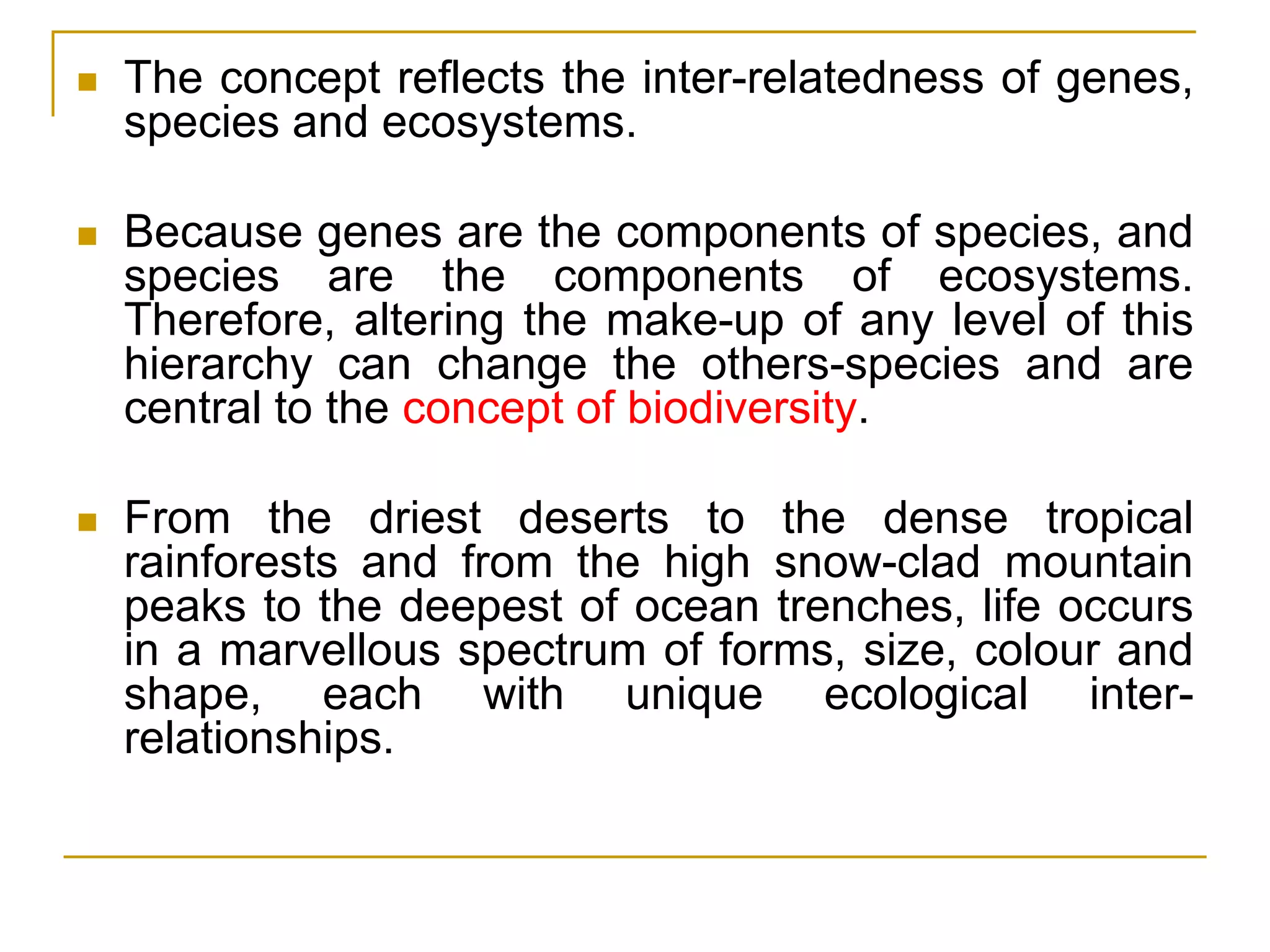 Introduction to biodiversity, Types of biodiversity | PPT
