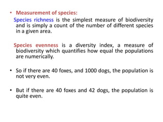 Introduction to biodiversity, Types of biodiversity | PPT