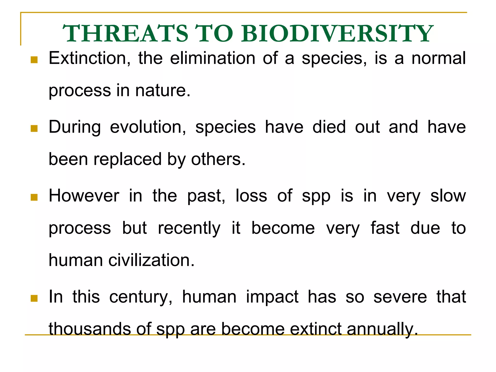 Threats to biodiversity: Biodiversity | PPT