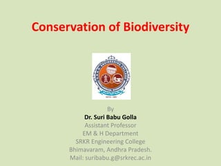 Conservation of Biodiversity, Biodiversity | PPT