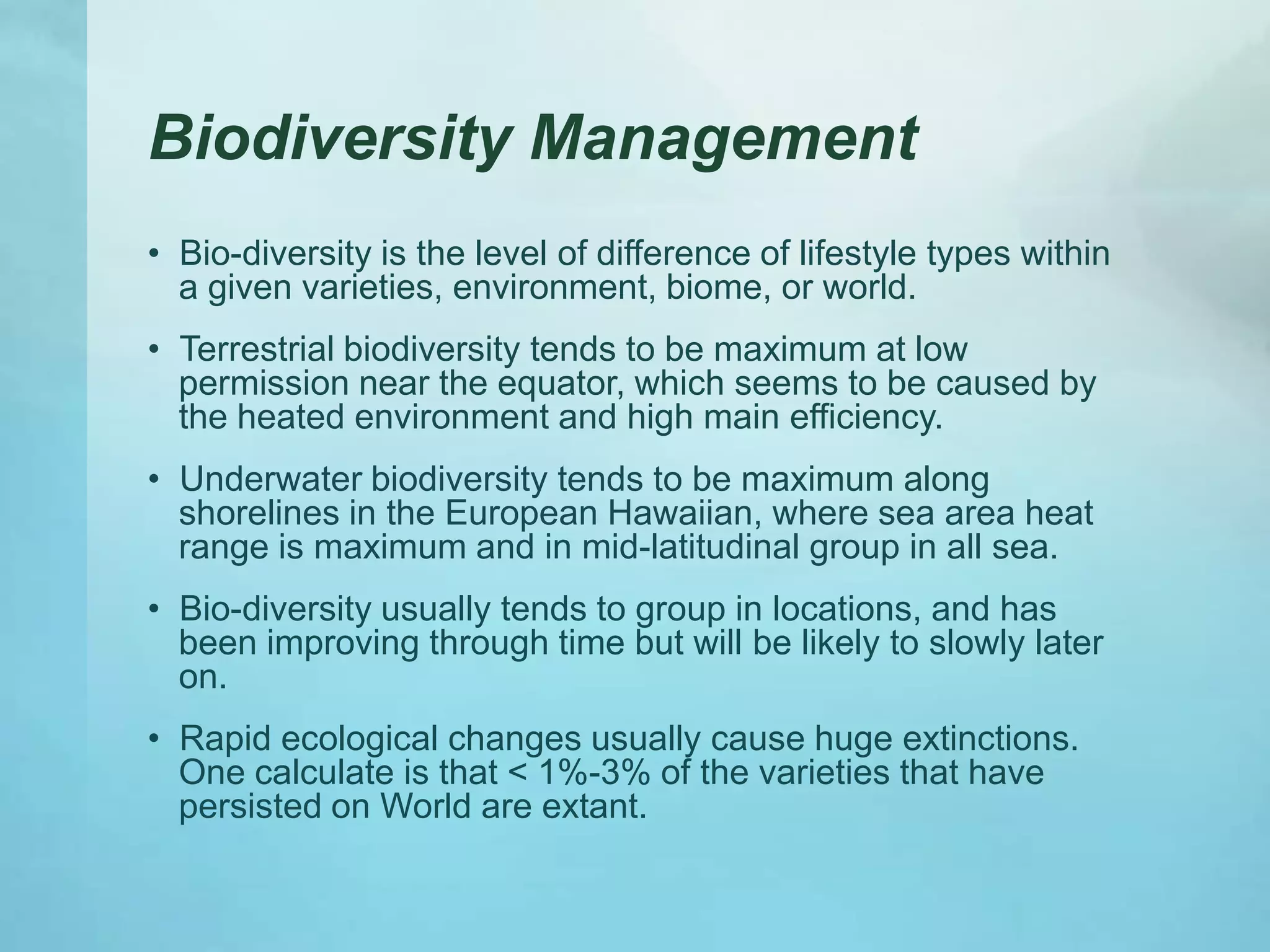 Biodiversity Management & Forestry | PPTX