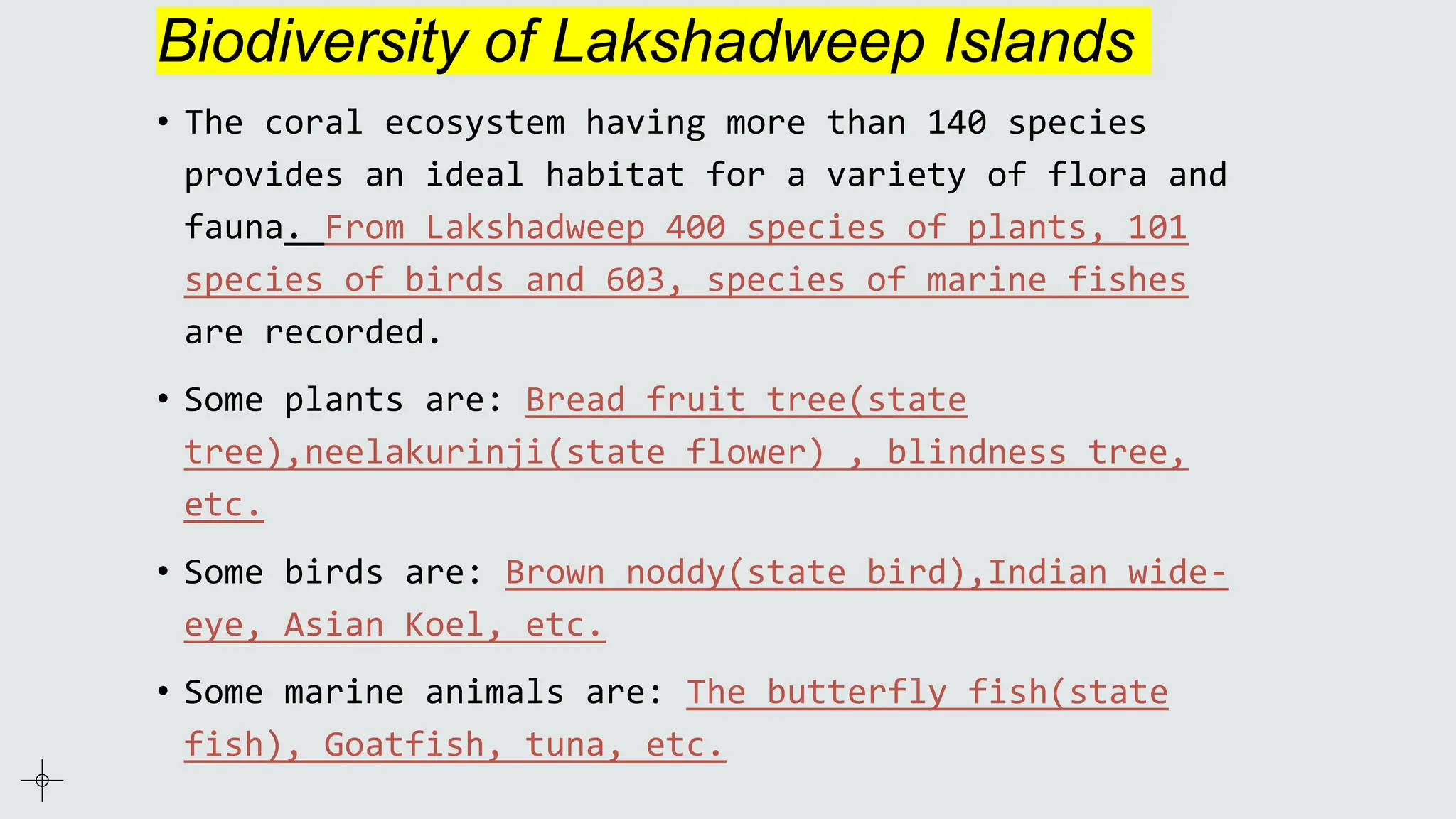 Biodiversity of Lakshadweep Islands project | PPTX