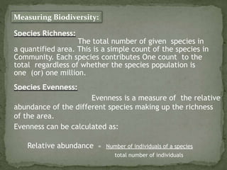 Biodiversity quantification ppt @ rp sir. | PPTX