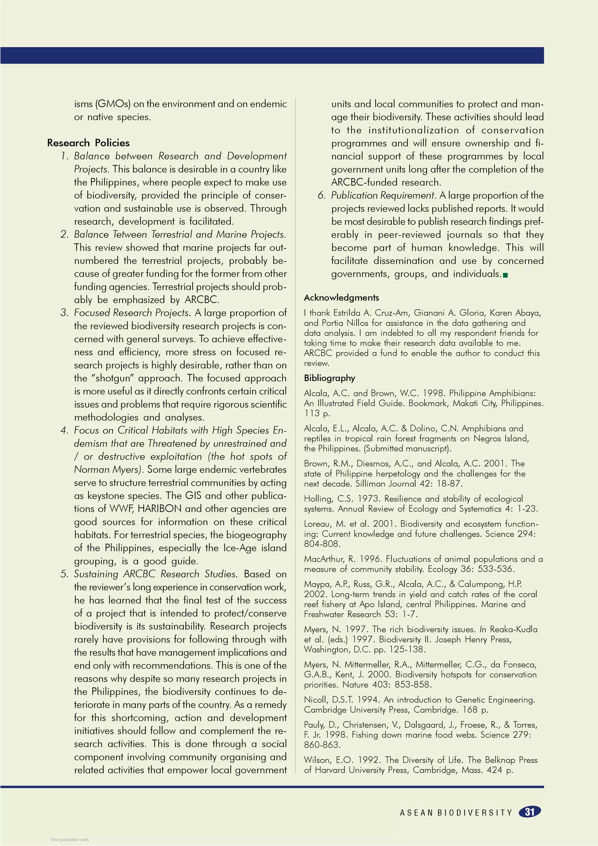 Biodiversity research in_the_philippines_from_1998 | PDF