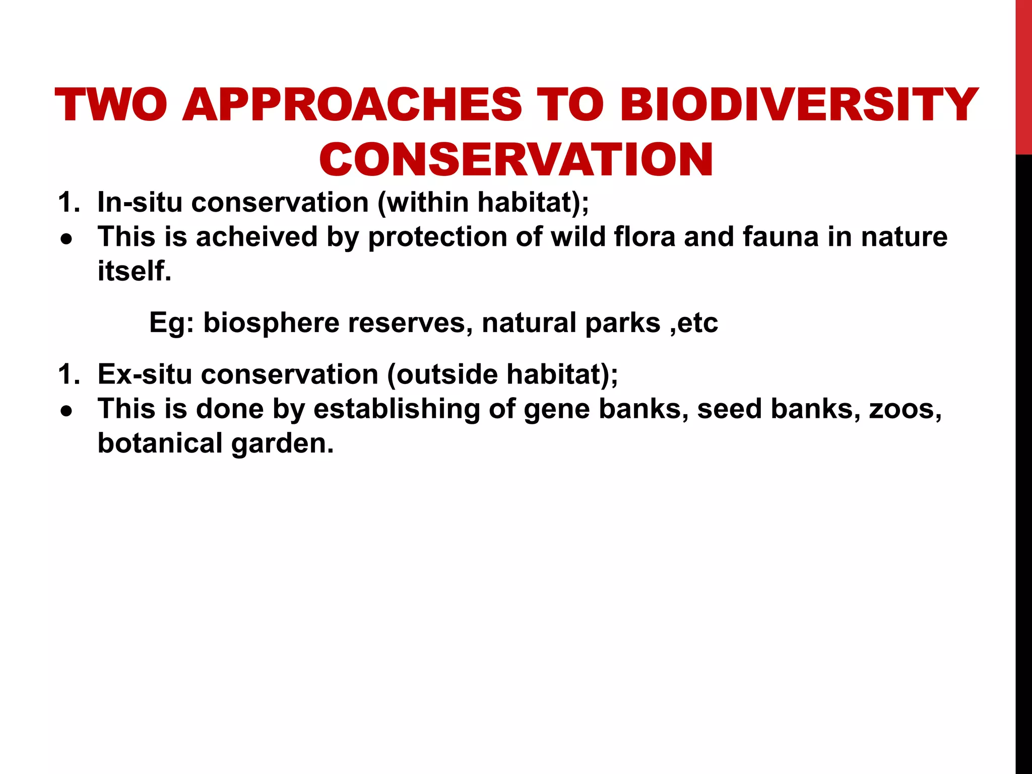 Biodiversity threats and conservation | PPTX