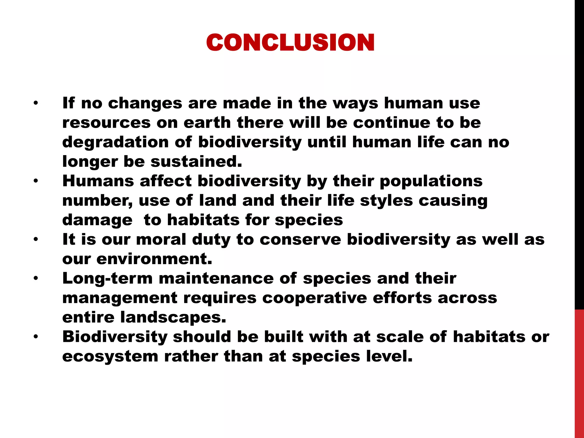 Biodiversity threats and conservation | PPTX