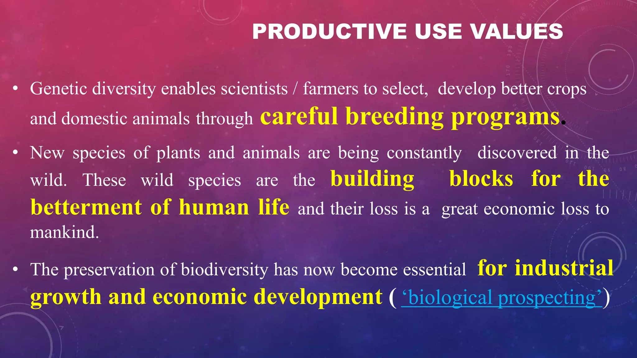 Biodiversity values | PPTX