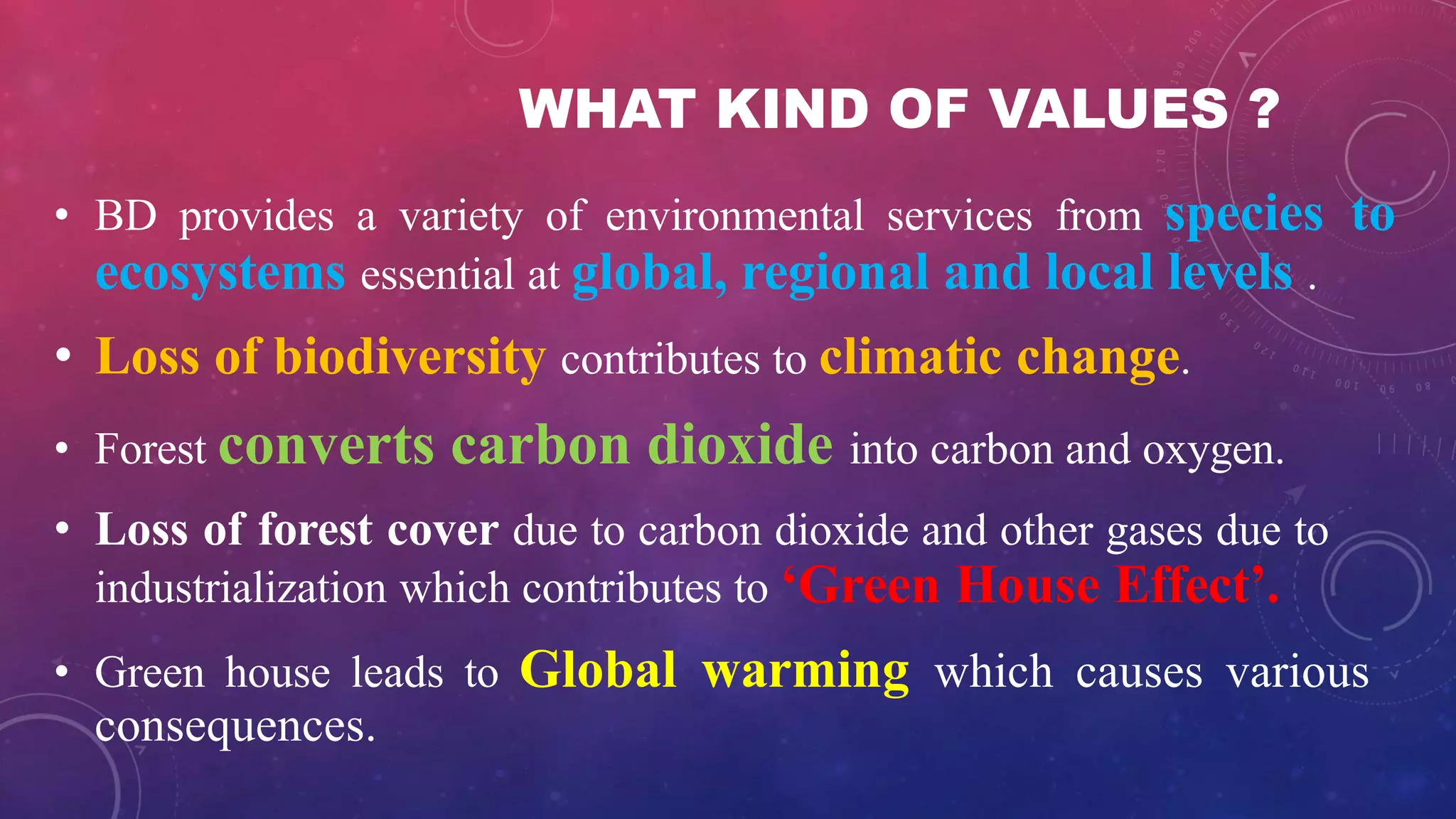 Biodiversity values | PPTX