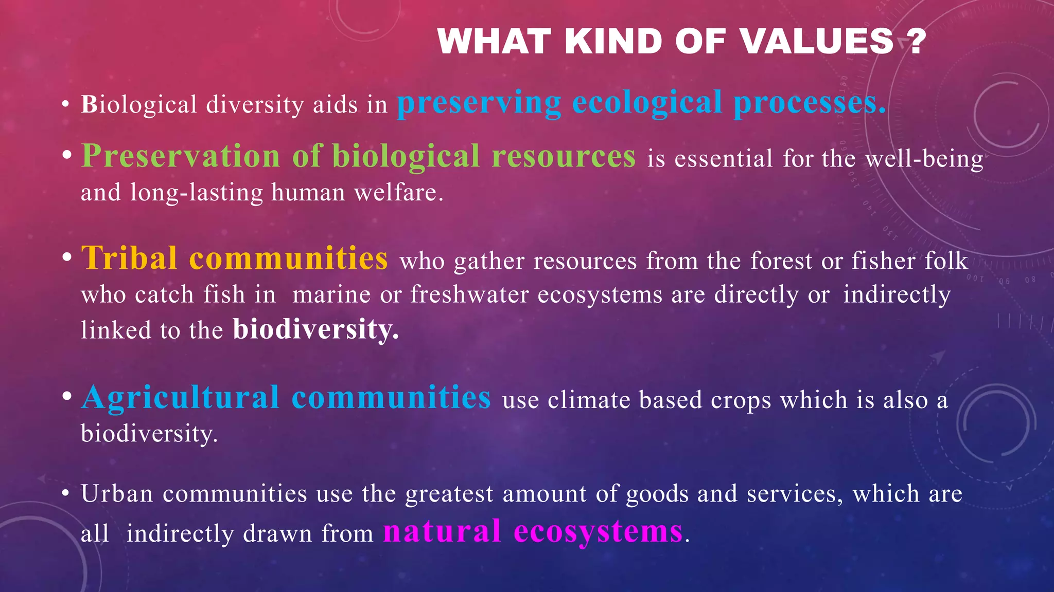 Biodiversity values | PPTX