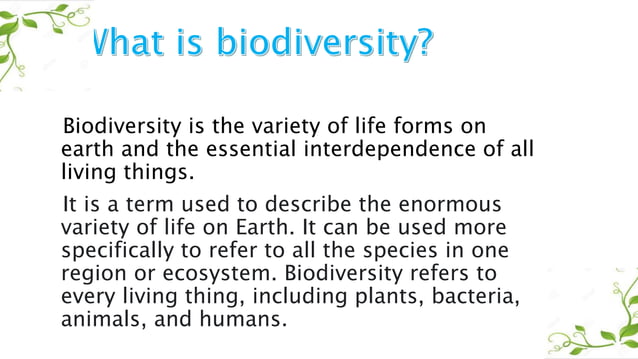 Importance of Biodiversity and classification | PPTX