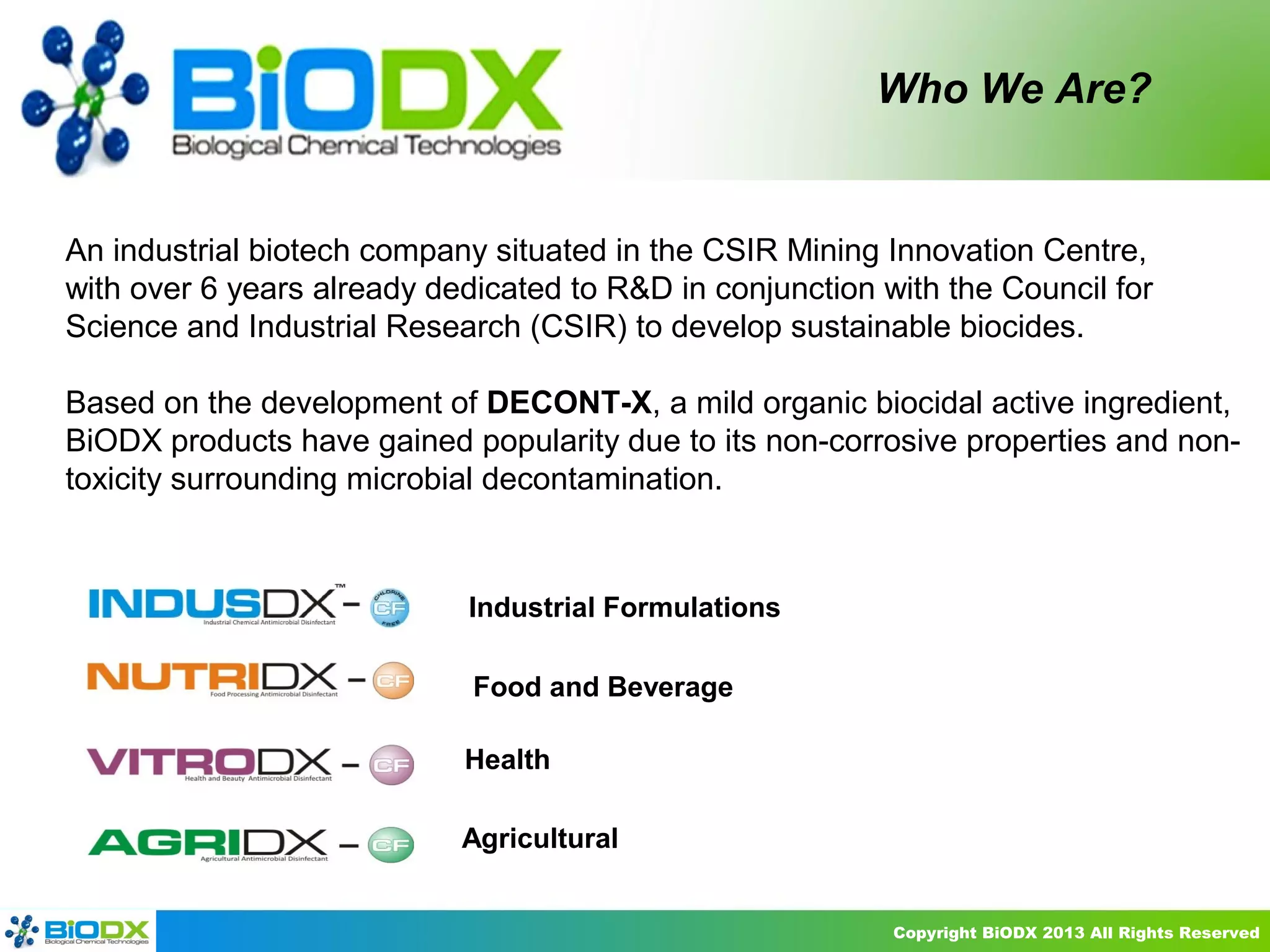 BiODX - Antimicrobial Technology Presentation | PPT