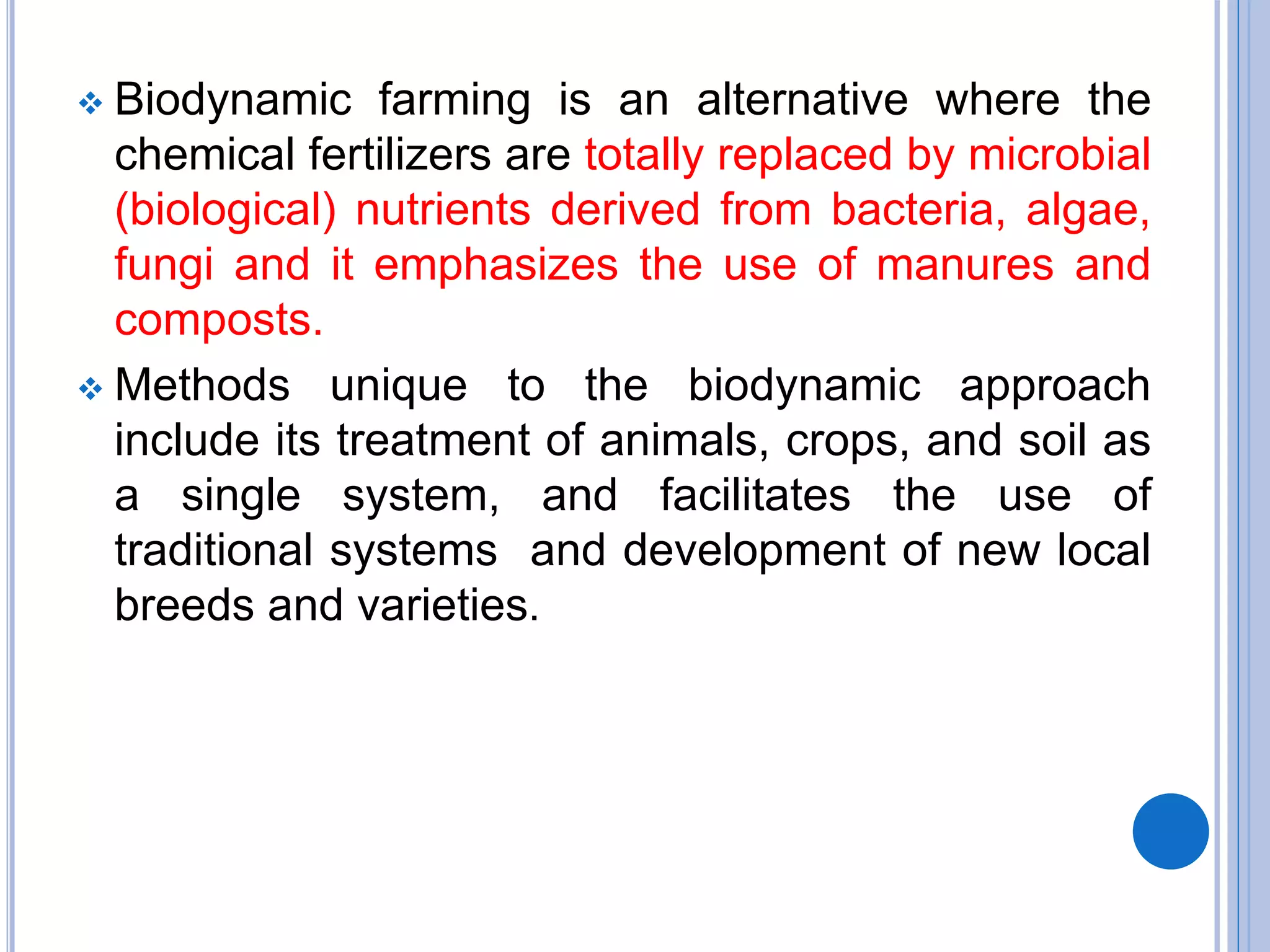 Biodynamic agriculture.ppt slides by Dr.U.Srinivasa, Professor and Head ...