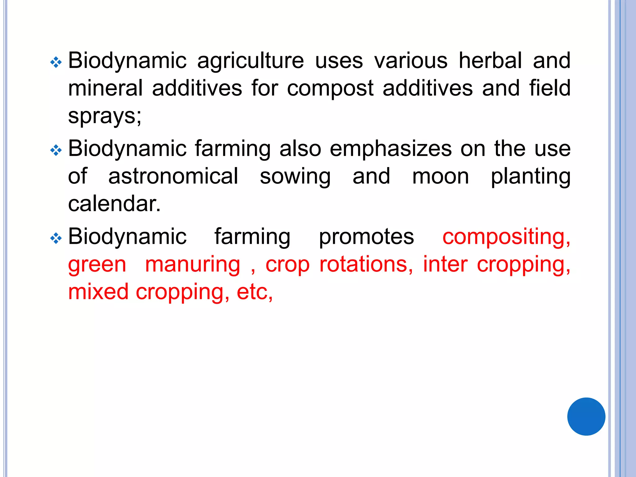 Biodynamic agriculture.ppt slides by Dr.U.Srinivasa, Professor and Head ...