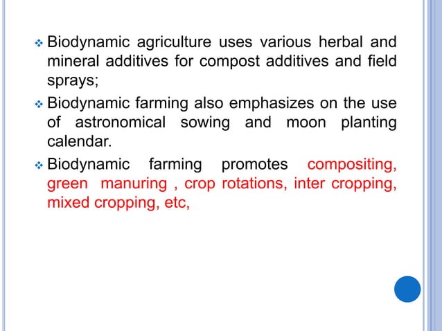 Biodynamic agriculture.ppt slides by Dr.U.Srinivasa, Professor and Head ...