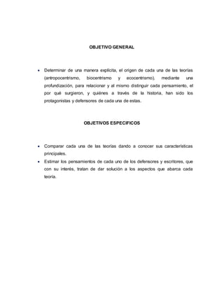 Biocentrismo, ecocentrismo, antropocentrismo | DOCX