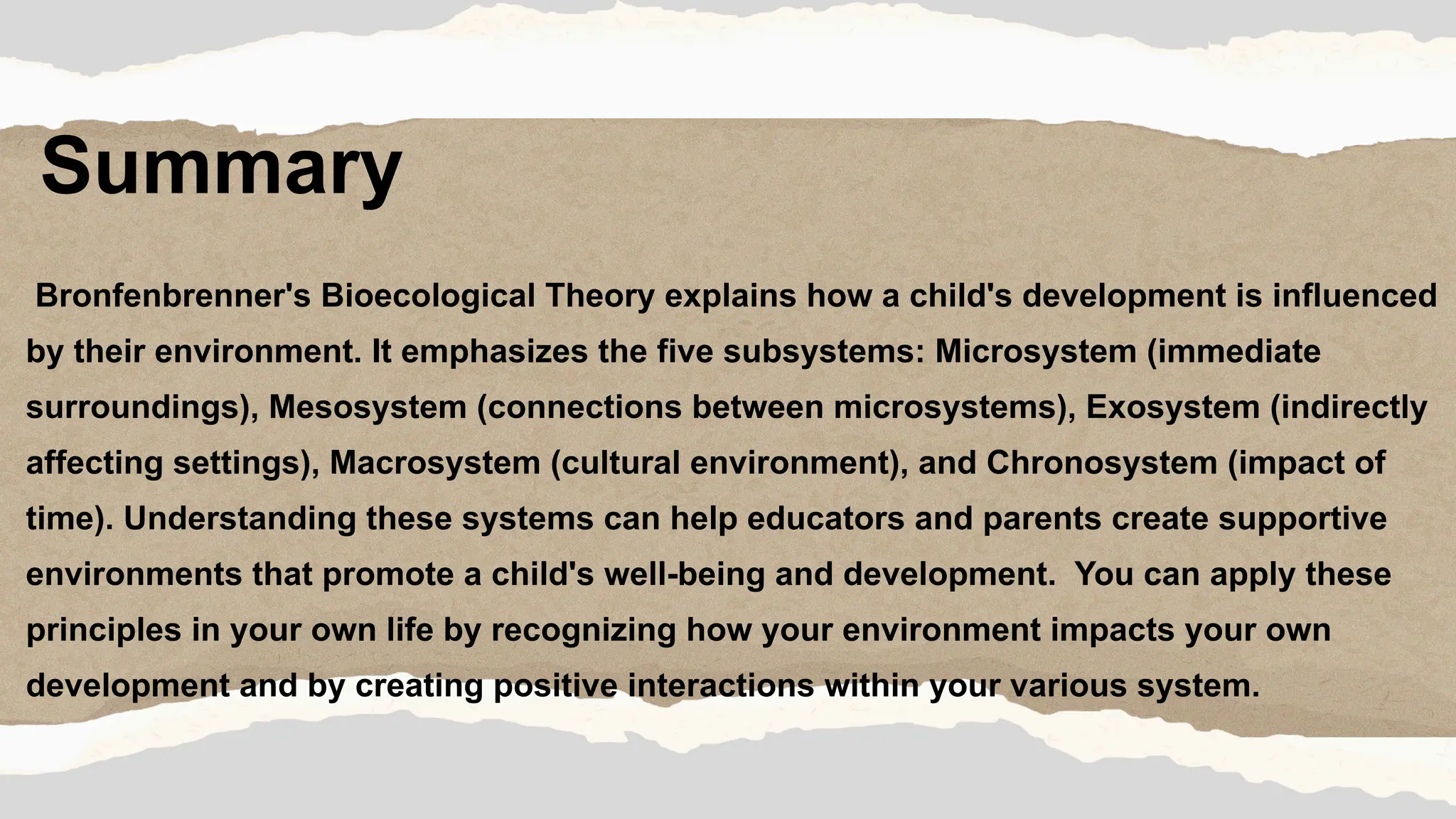Bioecological theory of Urie Bronfenbrenner | PDF