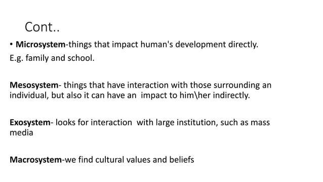BIOECOLOGICAL SYSTEM THEORY.pptx | Biological Sciences | Science