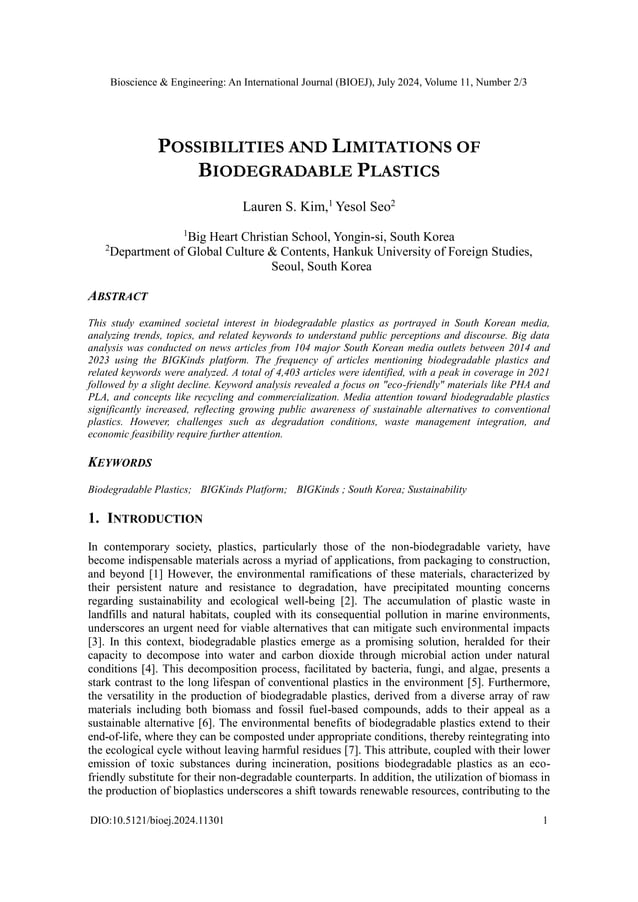 POSSIBILITIES AND LIMITATIONS OF BIODEGRADABLE PLASTICS | PDF