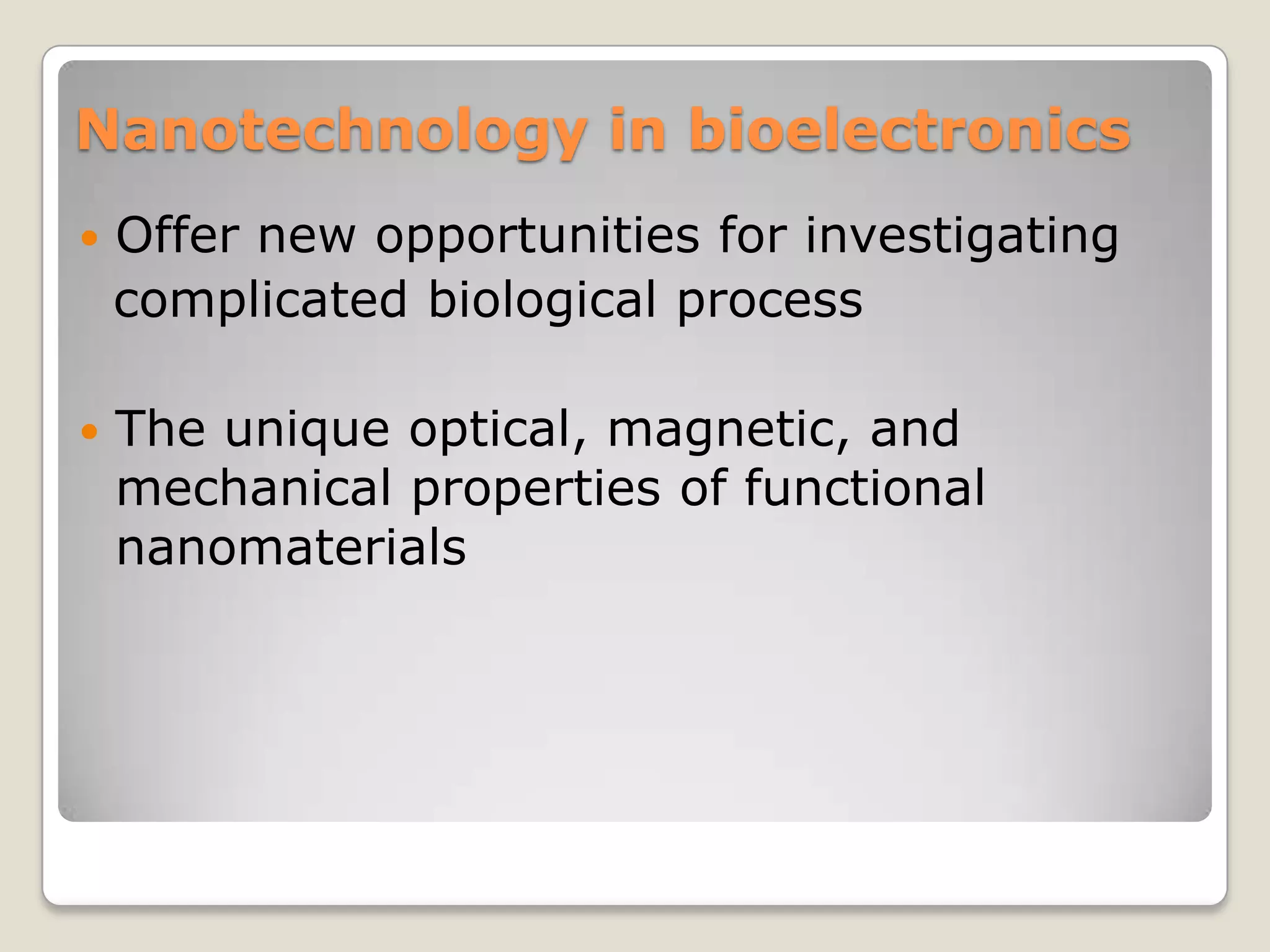 Bioelectronics and biosensors | PPTX