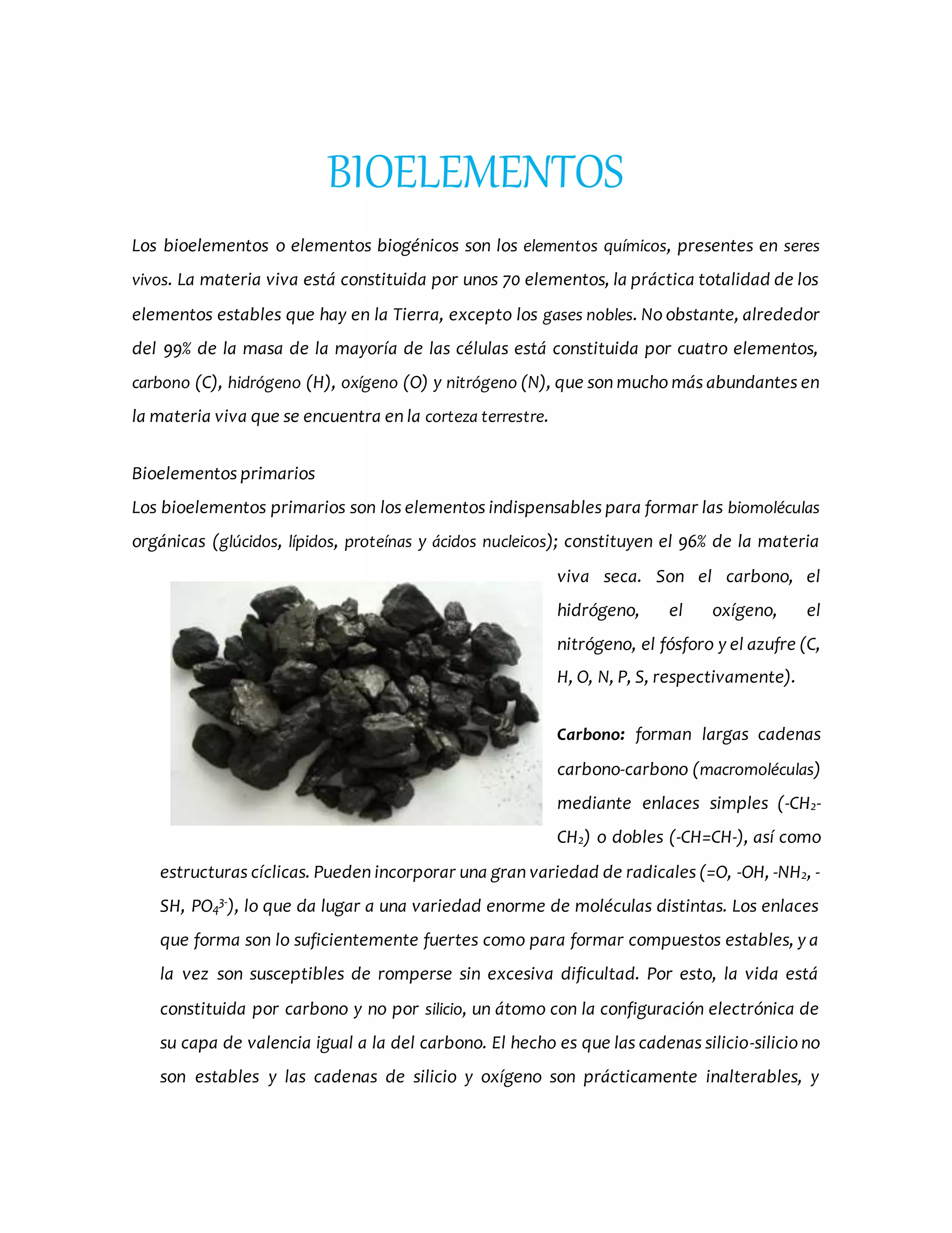 Bioelementos | DOCX