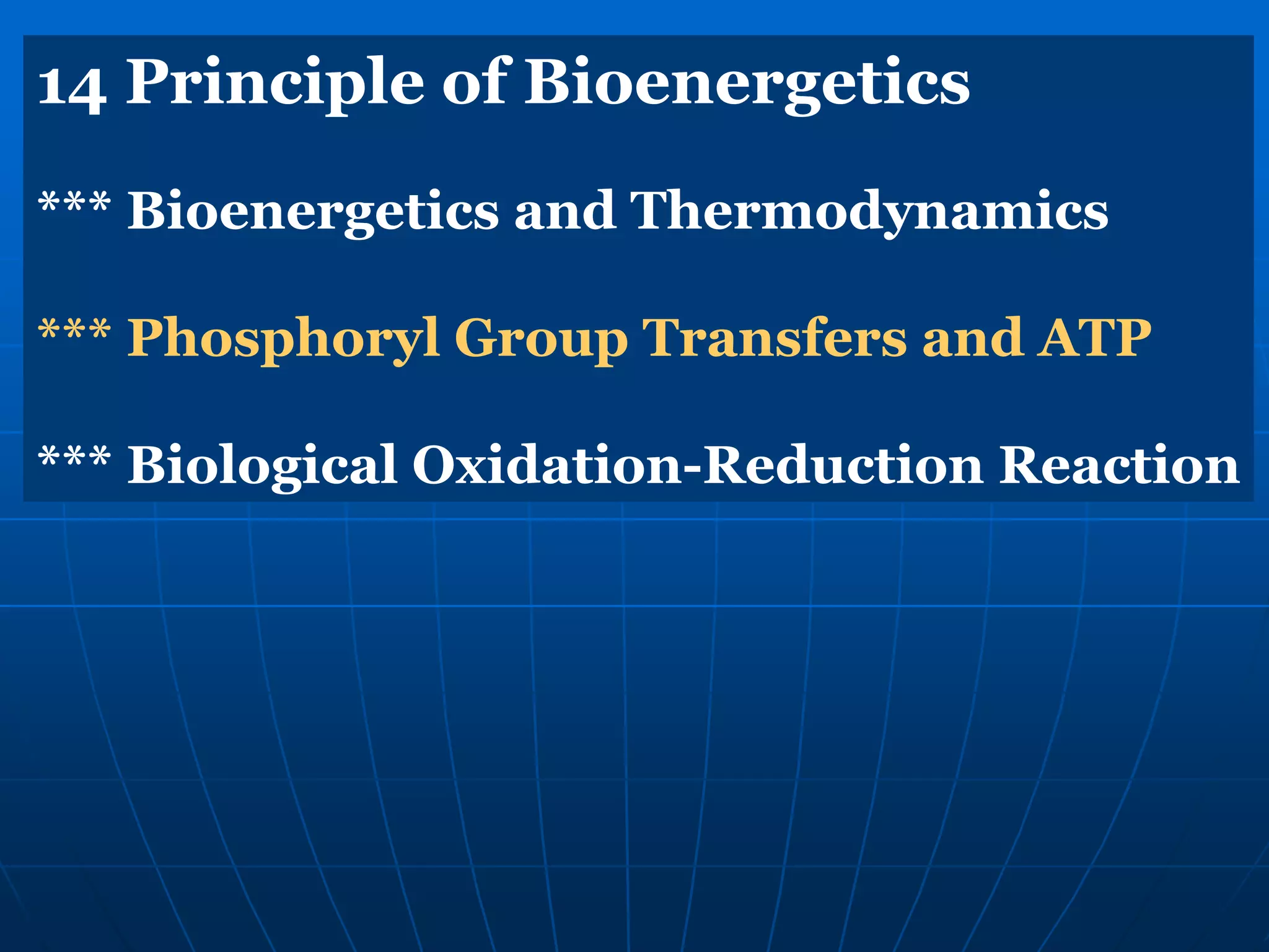 Bioenergetics | PDF