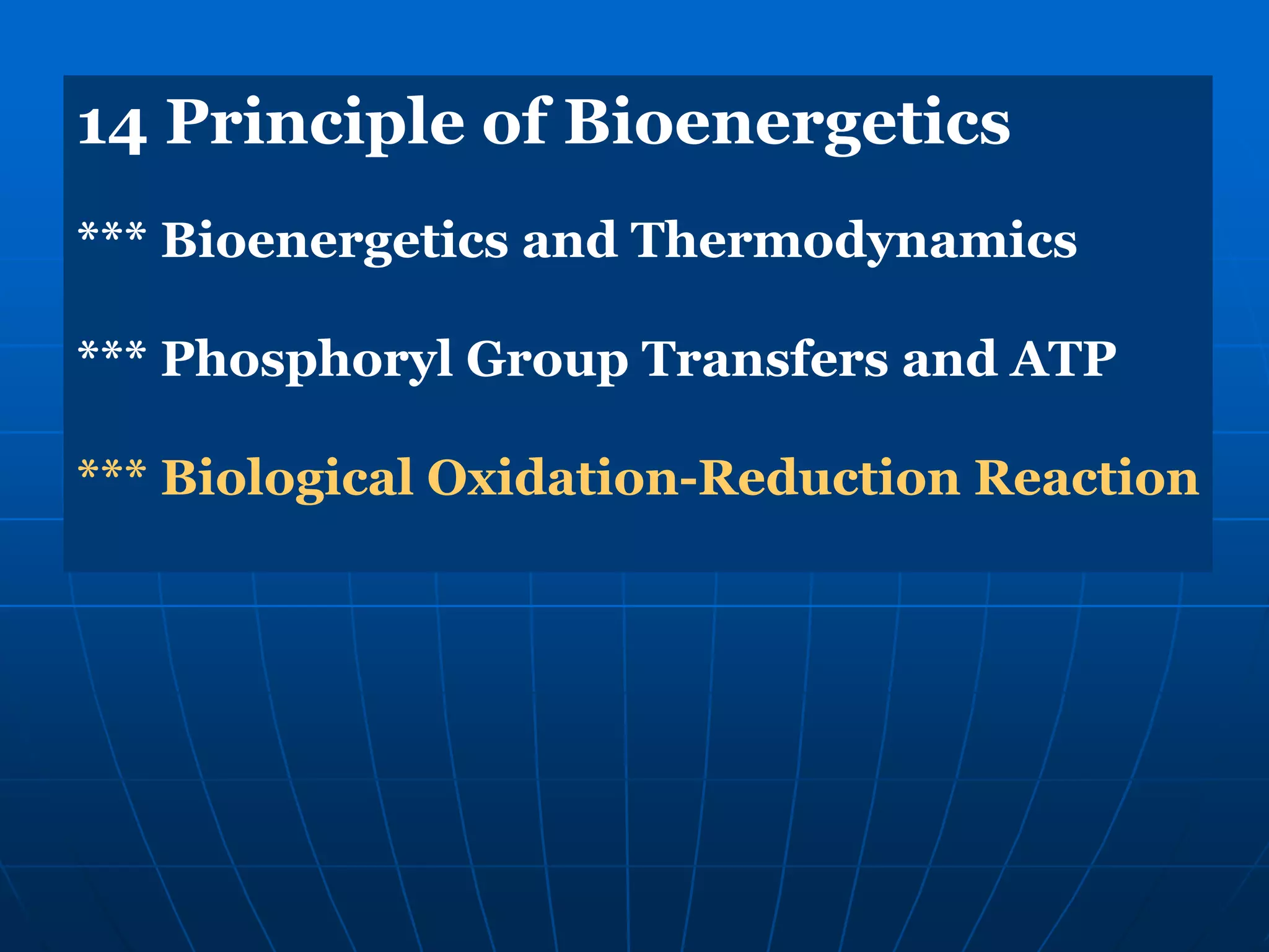 Bioenergetics | PDF