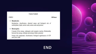 Biochemistry_Unit 1_Bioenergetics notes | PPTX