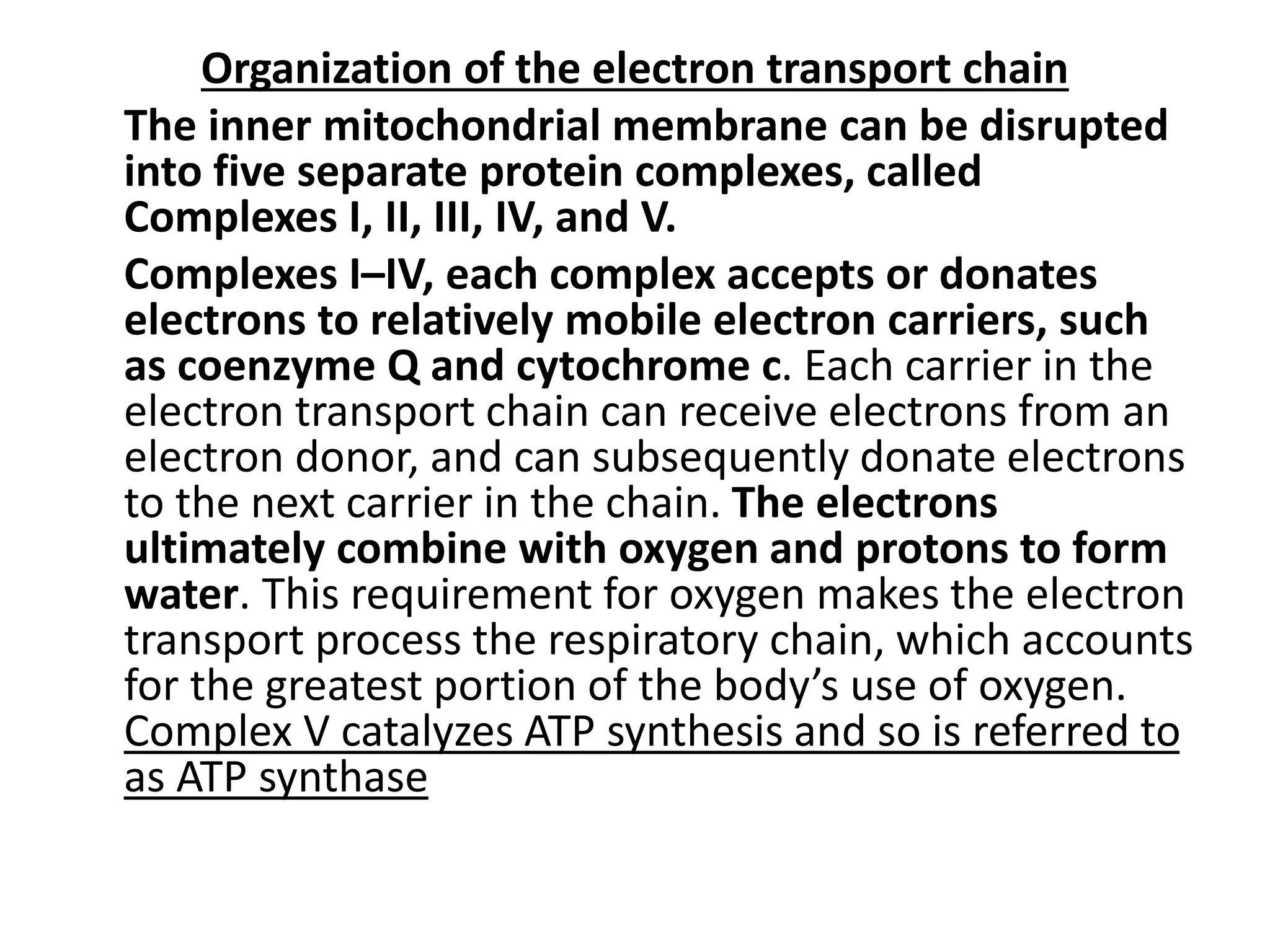 Bioenergetics and electron transport chain 24 | PPTX
